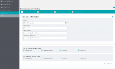 Business Online Banking - Widget Financial