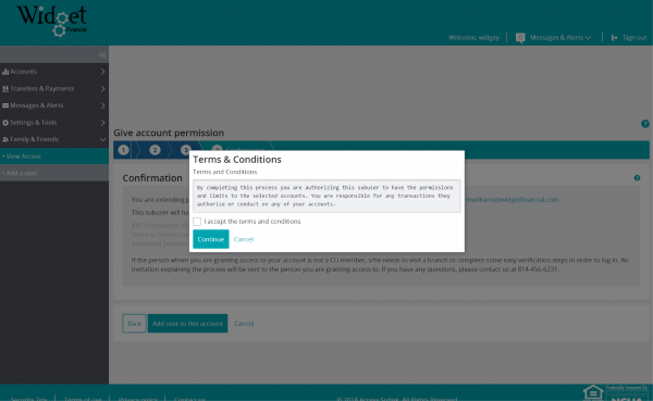 Business Online Banking - Widget Financial